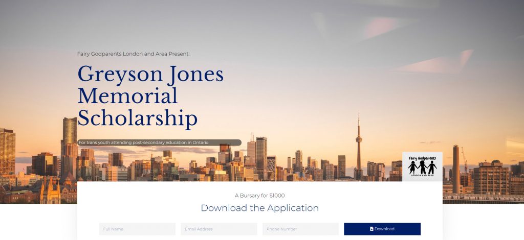 Greyson Jones Memorial Scholarship - Fairy Godparents London & Area